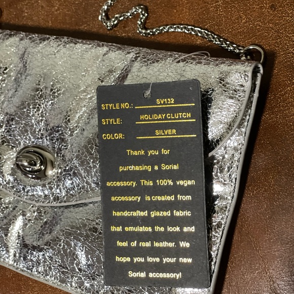 Sorial | Bags | Sorial New York Vegan Leather Silver Crossbody Bag ...